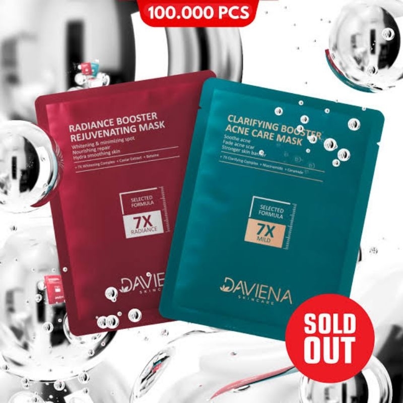 Jual SHEET MASK DAVIENA SKINCARE RADIANCE BOOSTER REJUVENATING DAN ...