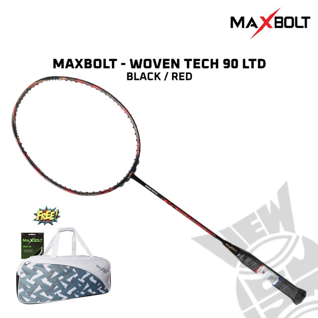 Jual Raket Badminton Maxbolt Woven Tech 90 LTD Dragon Edition Black Red ...