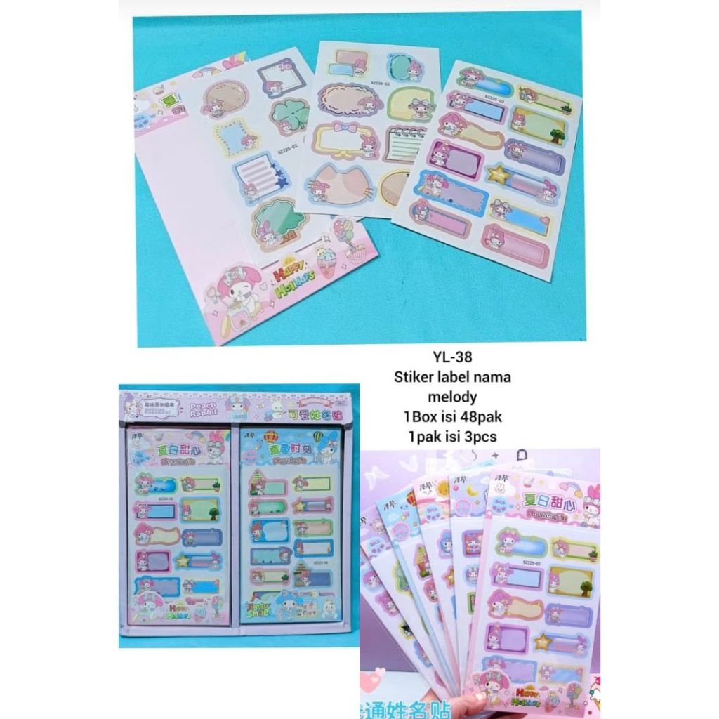 Jual STIKER LABEL NAMA SANRIO SZ 225 - BOX AMX 483 - BESAR WY 0001 ...