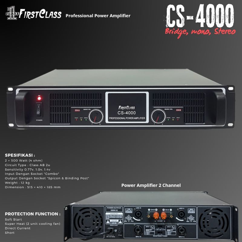 Jual BEST SELLER Power Amplifier Firstclass Cs 4000 2 Channel 2CH ...