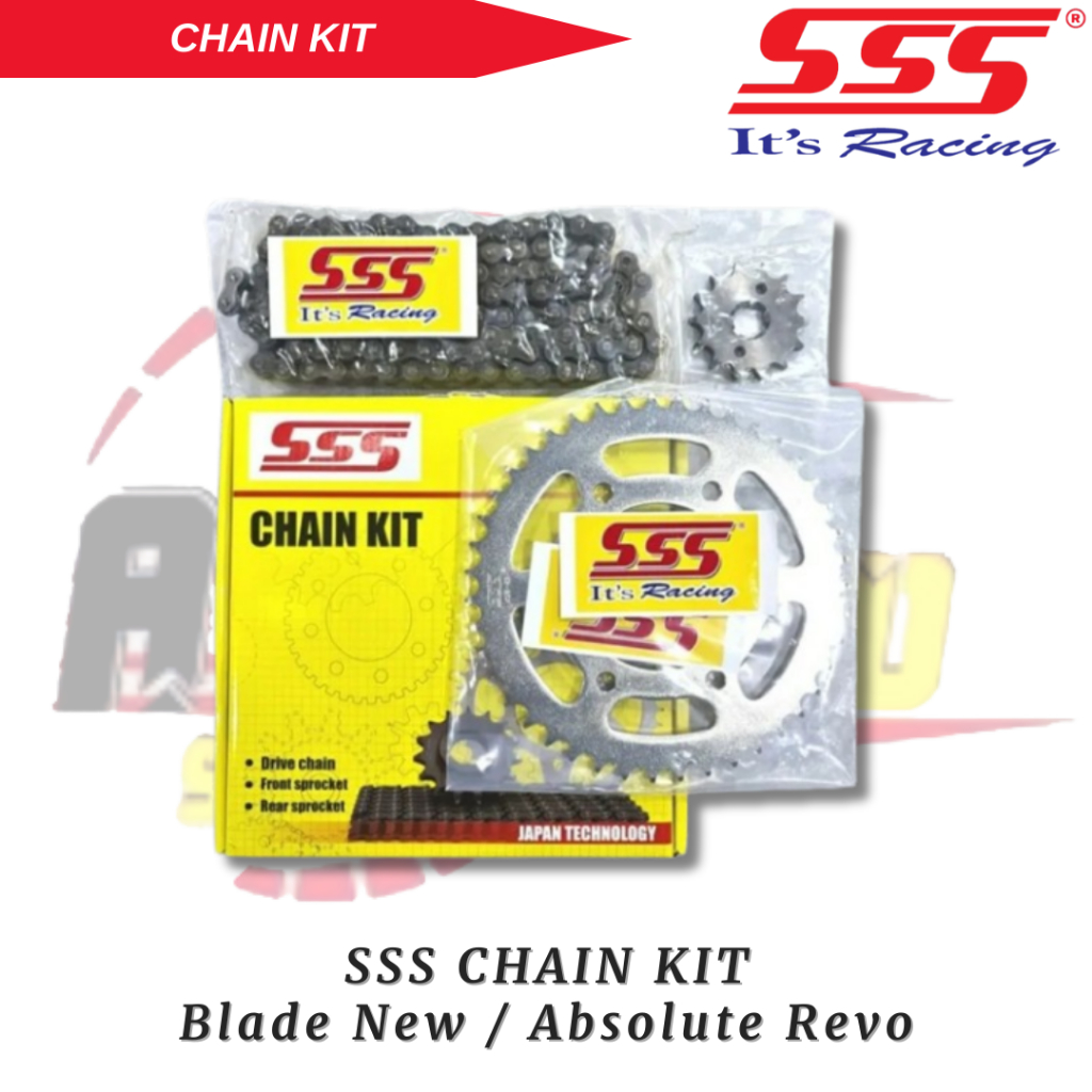 Jual SSS Chain Kit Gear Set Depan Belakang Rantai Honda Blade New ...