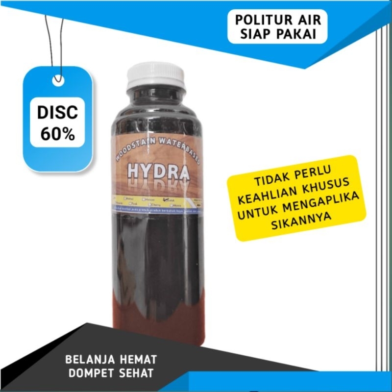 Jual Pewarna Kayu Politur & Vernis Woodstain Waterbased Botol 250m ...