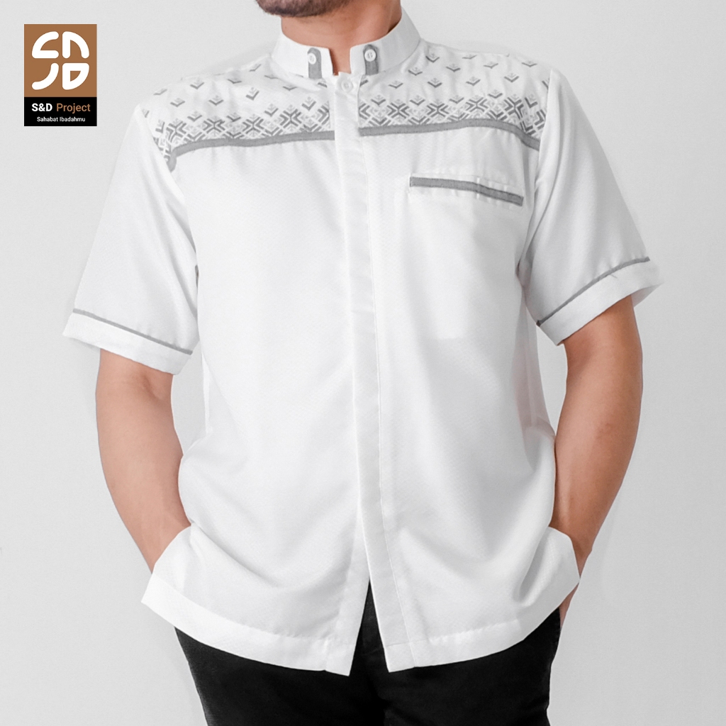 Jual S&D PROJECT Koko Muslim Seri 20 Bordir Polikatun Putih Tulang ...