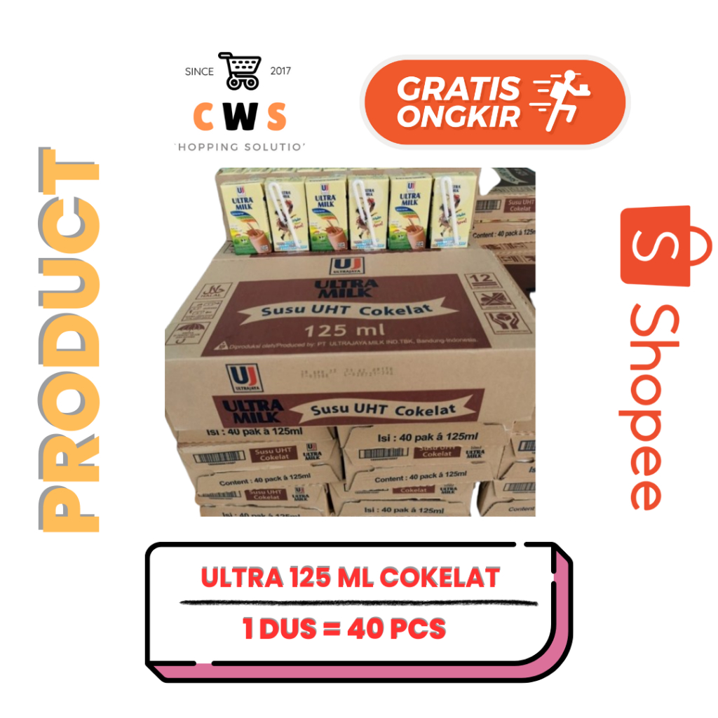 Jual ULTRA MILK UHT 125 ml Susu Mini Coklat Stroberi Full Cream - 1 Dus / 40 Pcs | Shopee Indonesia