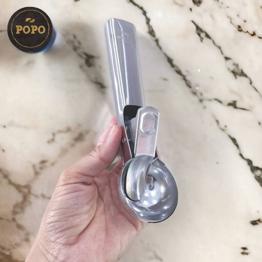 Jual Sendok Es Krim Ice Cream Model Pencet Tekan Stainless Steel ...
