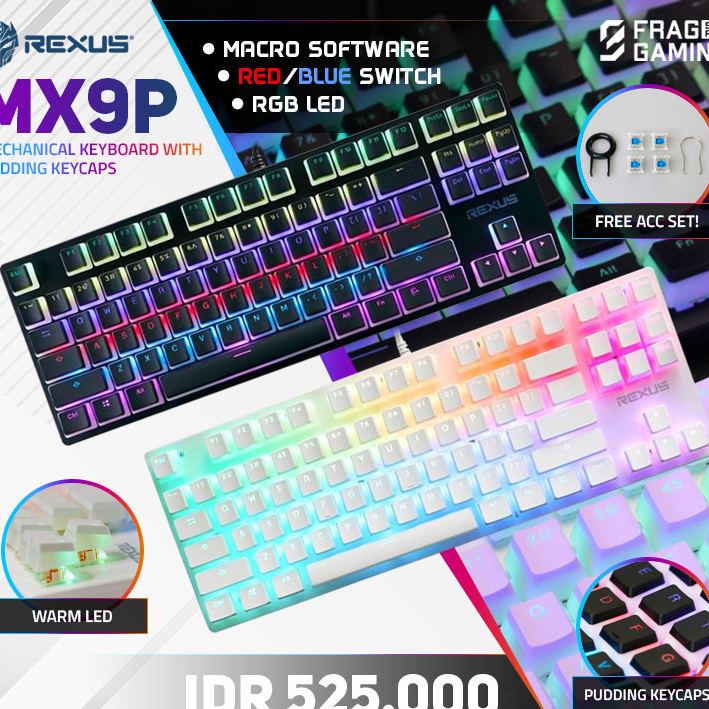 Jual Rexus Legionare MX9P / MX9 Pudding TKL Mechanical Gaming Keyboard ...