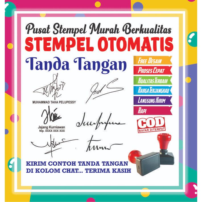 Jual Stempel Otomatis Tanda Tangan / Paraf dan Nama | Shopee Indonesia