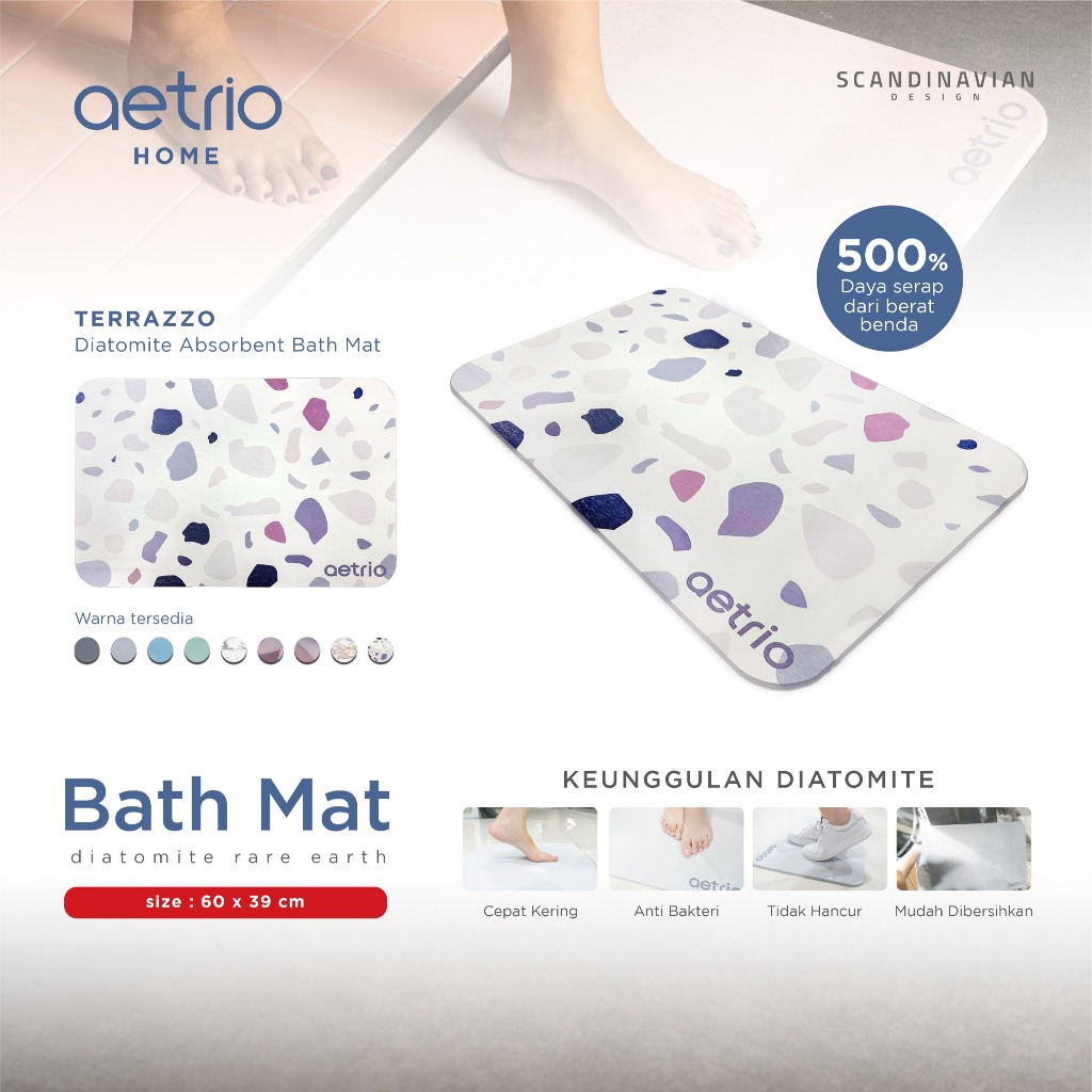 Jual DIATOMITE ABSORBENT MAT TERRAZZO | BATH MAT | Shopee Indonesia