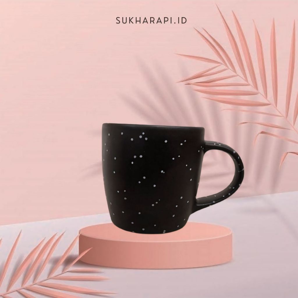 Jual Mug Ceramic Hitam Polkadot Gelas Keramik Cup Gelas Teh Cangkir ...