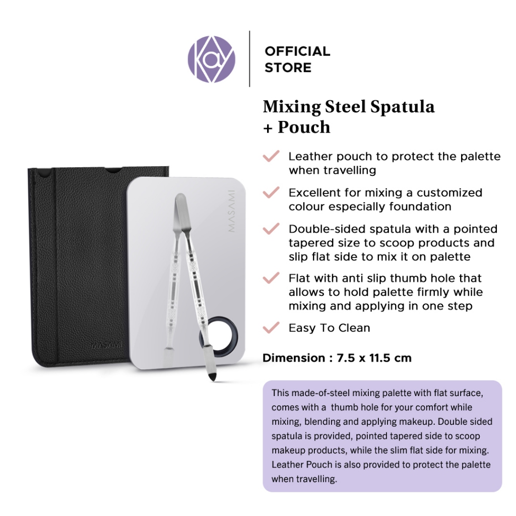 Jual MASAMI Mixing Steel Palette, Spatula + Pouch Mixing Palette ...
