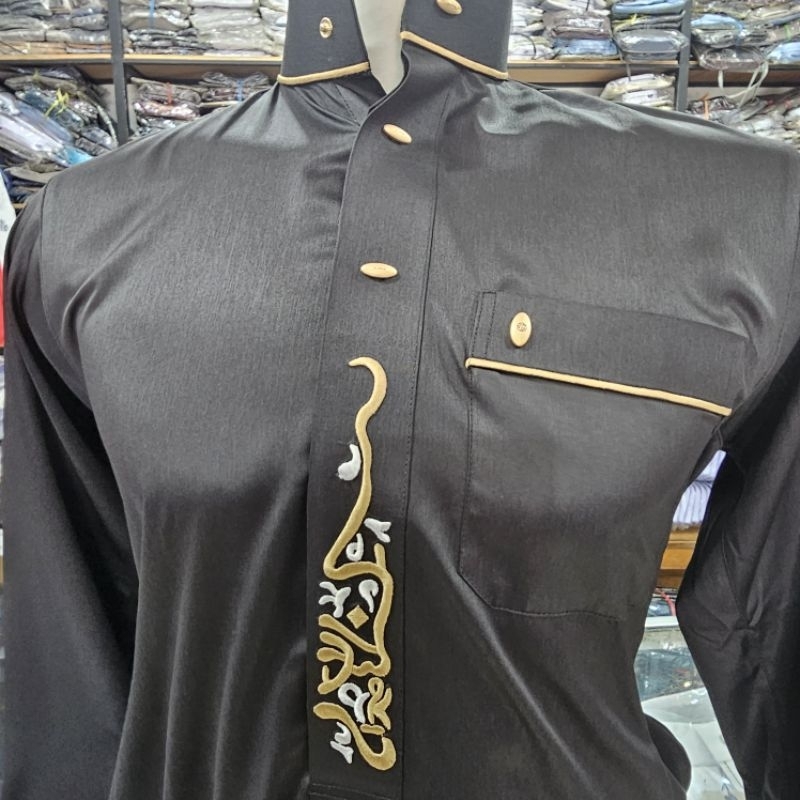 Jual GAMIS JUBAH ALNOOR HITAM BORDIR | Shopee Indonesia