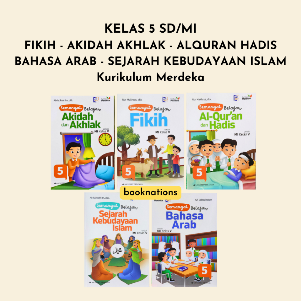 Jual Buku Paket ERLANGGA KELAS 5 SD / MI FIKIH - AKIDAH AKHLAK - ALQURAN HADIS - BAHASA ARAB ...