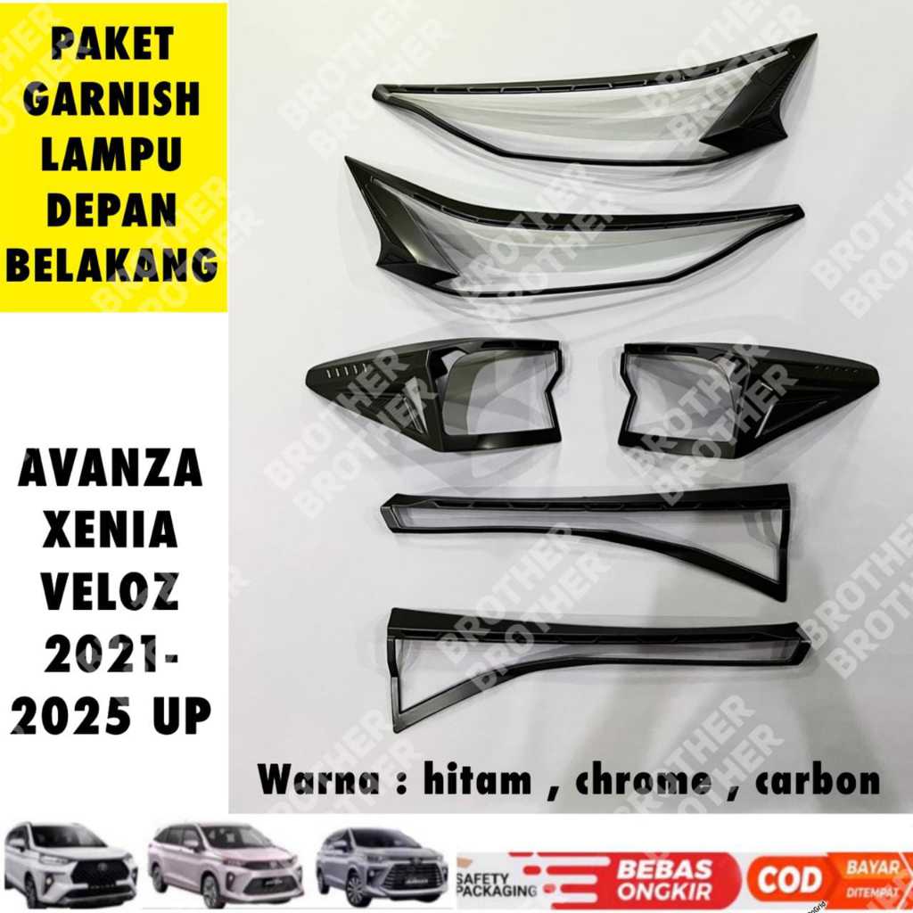 Jual Paket Garnish Lampu Depan Belakang All New Veloz 2021 2022 2023 2024 2025 2026 UP Hitam ...
