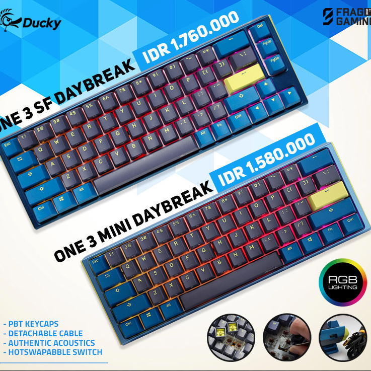 Jual Ducky One 3 Mini Daybreak Ducky Hotswap RGB Mechanial Gaming ...