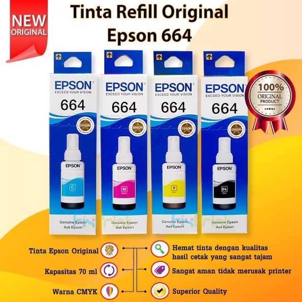 Jual Tinta Printer Reffil EPSON 664 Premium Varian Color L11 L12 L121 ...