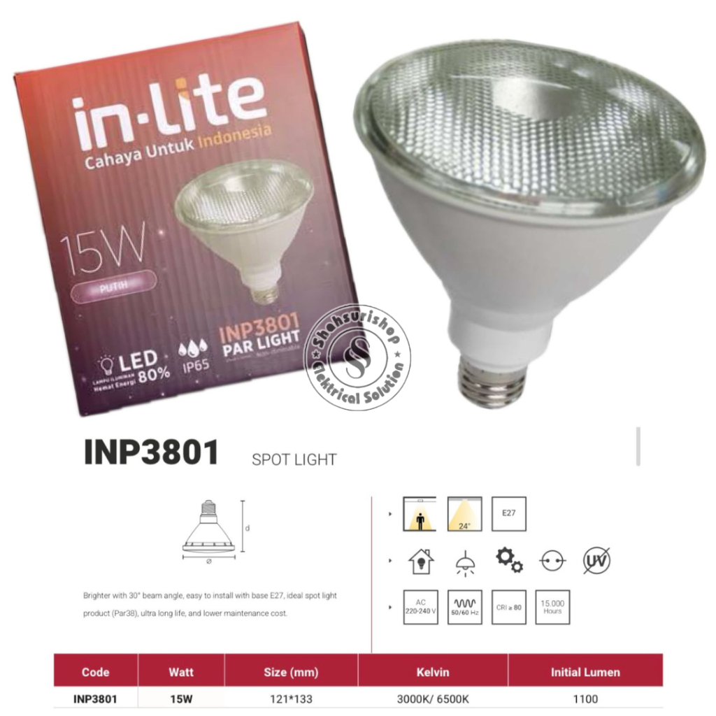 Jual LAMPU INLITE IN-LITE LED PAR 38 PAR38 15W 15 W 15 WATT | Shopee ...