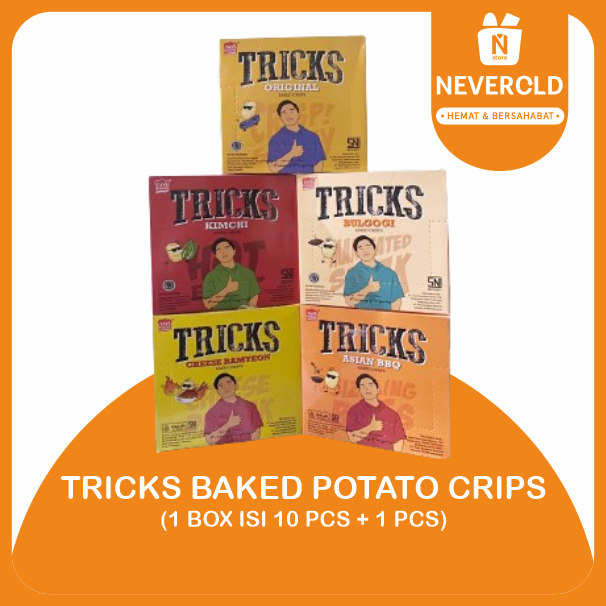 Jual TRICKS CRIPS NEW ORIGINAL/KIMCHI/BULGOGI/BBQ/RENDANG 1 BOX ISI 10 ...