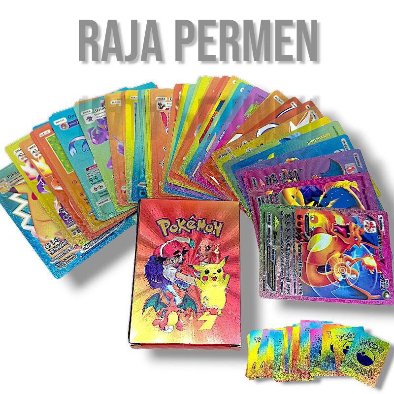 Jual Kartu Pokemon Emas Rainbow Cards Pokemon Games 1 Box 55 PCS ...