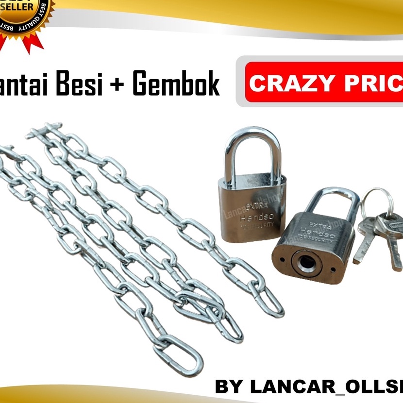 Jual FG2 Gembok Rantai 5 Cm Kunci Pengaman Motor Sepeda Pagar Rumah ...
