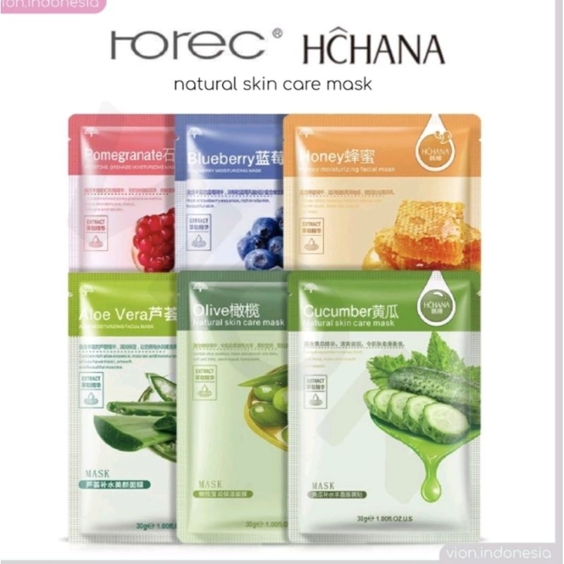 Jual ROREC / HCHANA natural skincare mask sheet | Shopee Indonesia