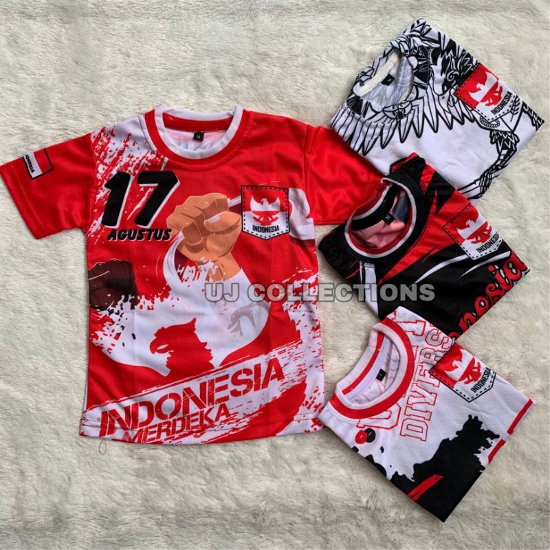 Jual KAOS JERSEY ANAK SPESIAL KEMERDEKAAN HUT RI WARNA MERAH - BAJU ...
