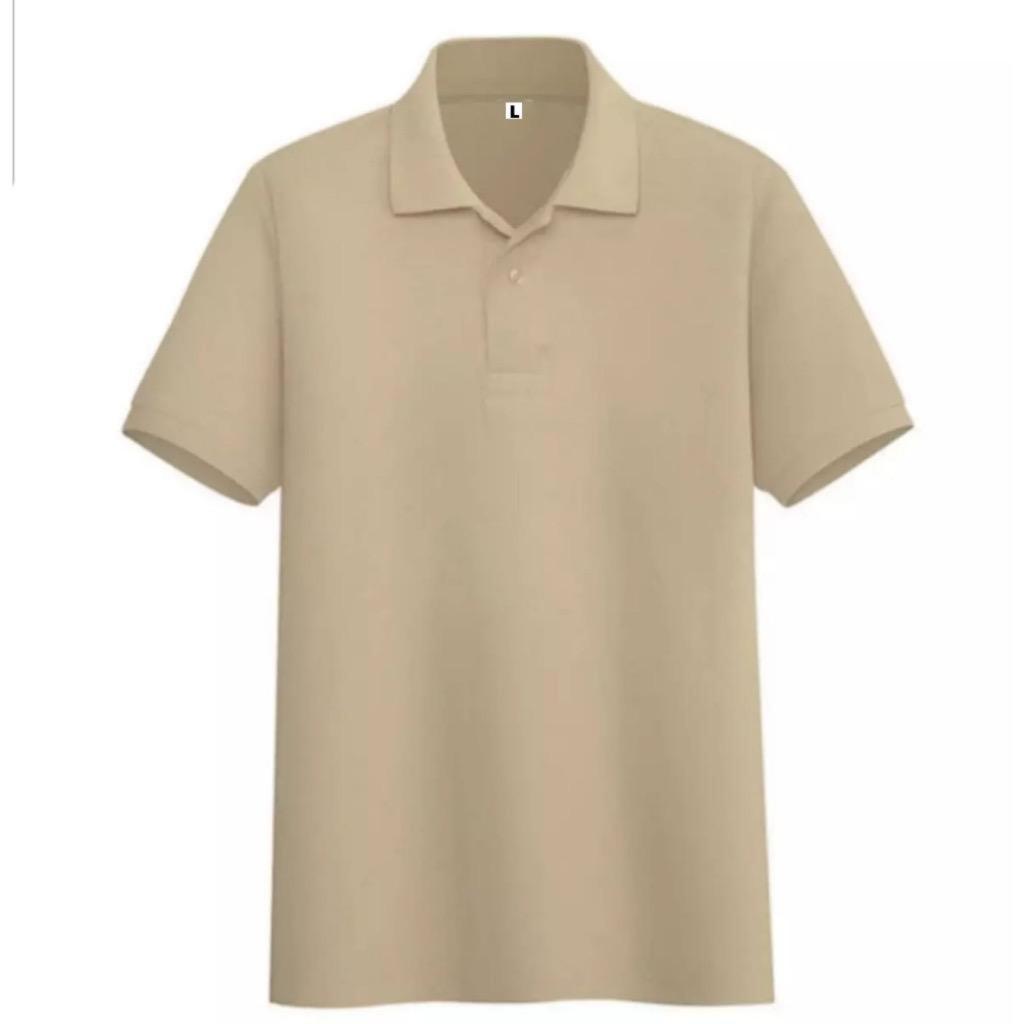 Jual Ds - Kaos Polo Pria Seragam Lengan Pendek Cream - Kaos Kerah Pria ...