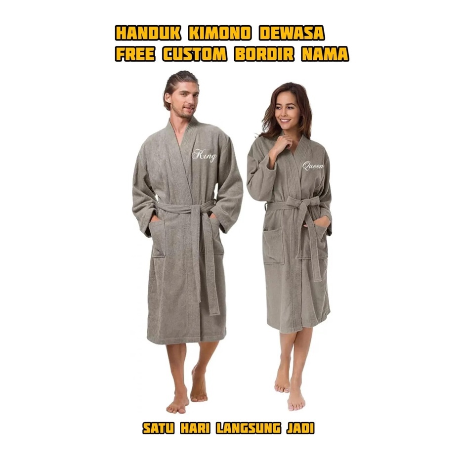 Jual Kimono Handuk Mandi Dewasa Jubah Mandi GRATIS CUSTOM BORDIR NAMA ...