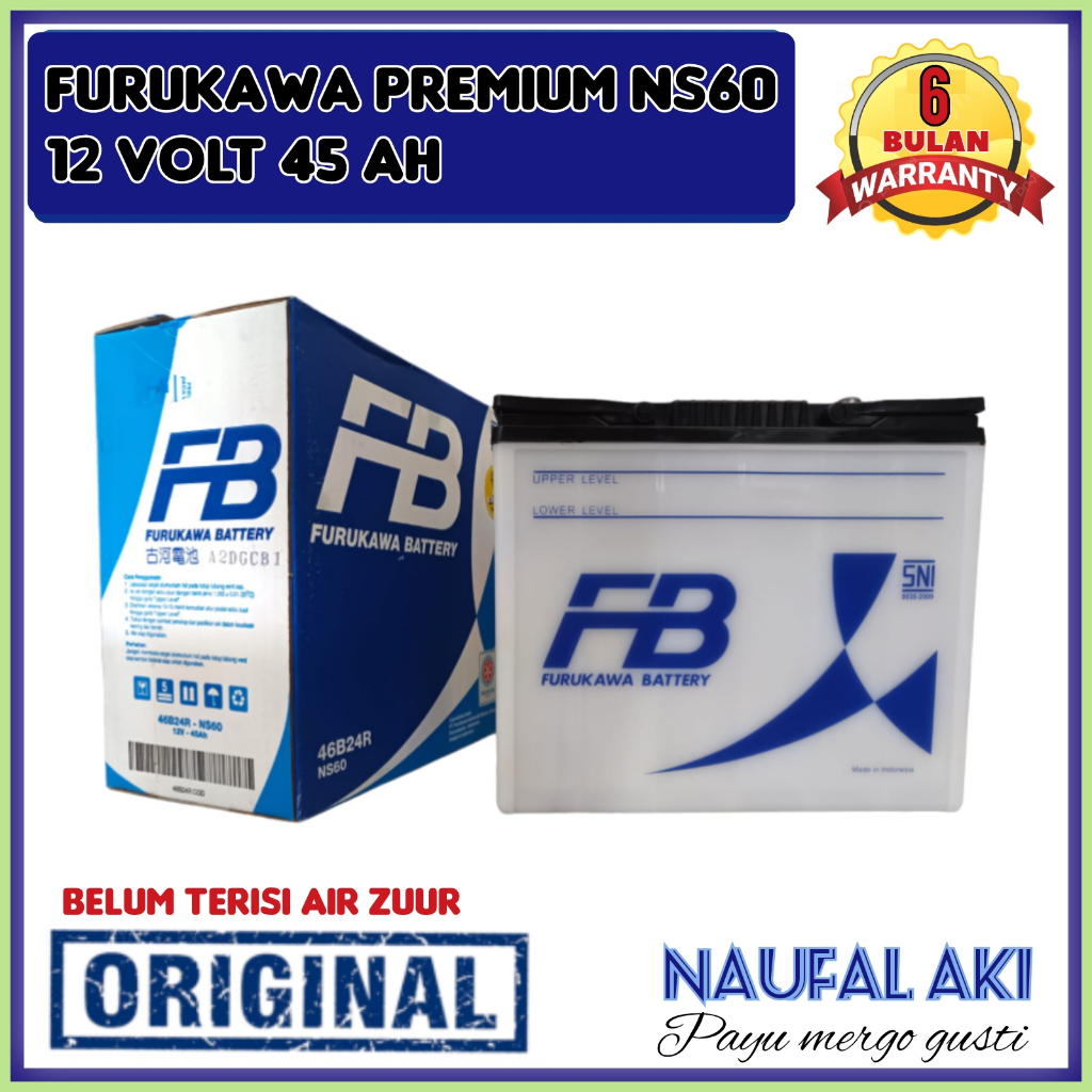 Jual Aki Mobil Avanza/Terios/Rush/Taruna/Xenia/Katana/Escudo/APV Furukawa NS60 Premium 45 AH ...