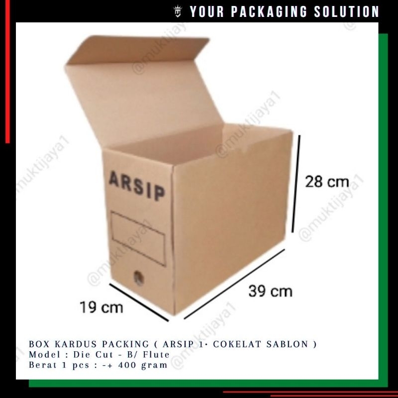 Jual BOX ARSIP 1 SABLON ARSIP • 39x19x28cm • KOTAK / KARDUS/ ARSIP ...