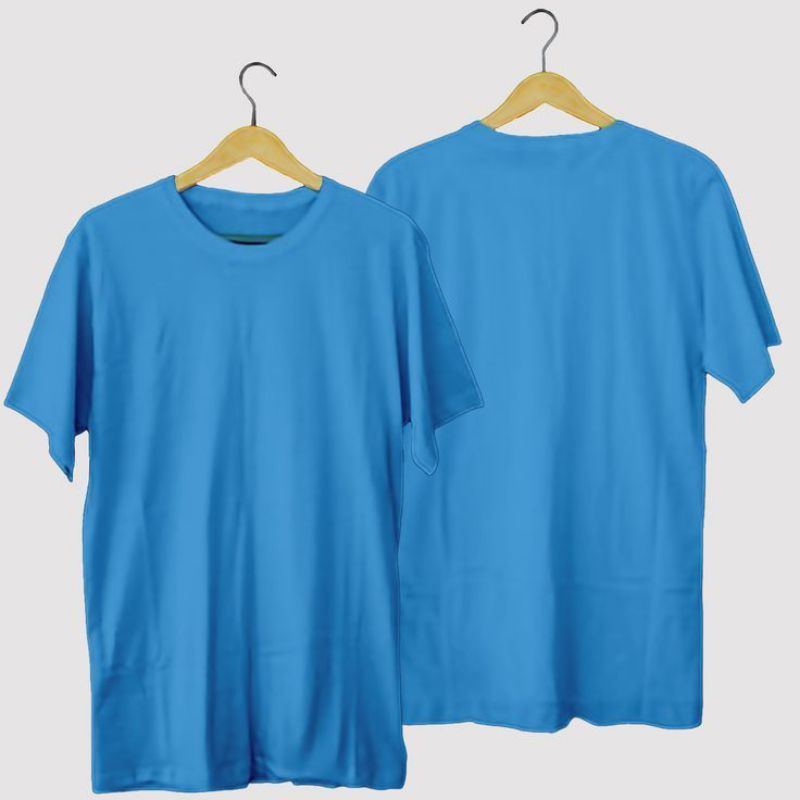 Jual Kaos Polos Lengan Pendek Warna Biru Turkis Pria dan Wanita 30s | Shopee Indonesia