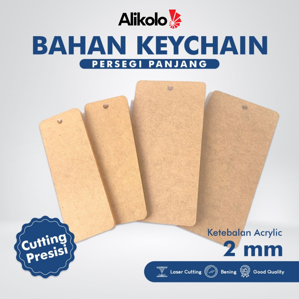 Jual BAHAN GANTUNGAN KUNCI AKRILIK BENTUK PERSEGI PANJANG TEBAL 2MM 3MM ...