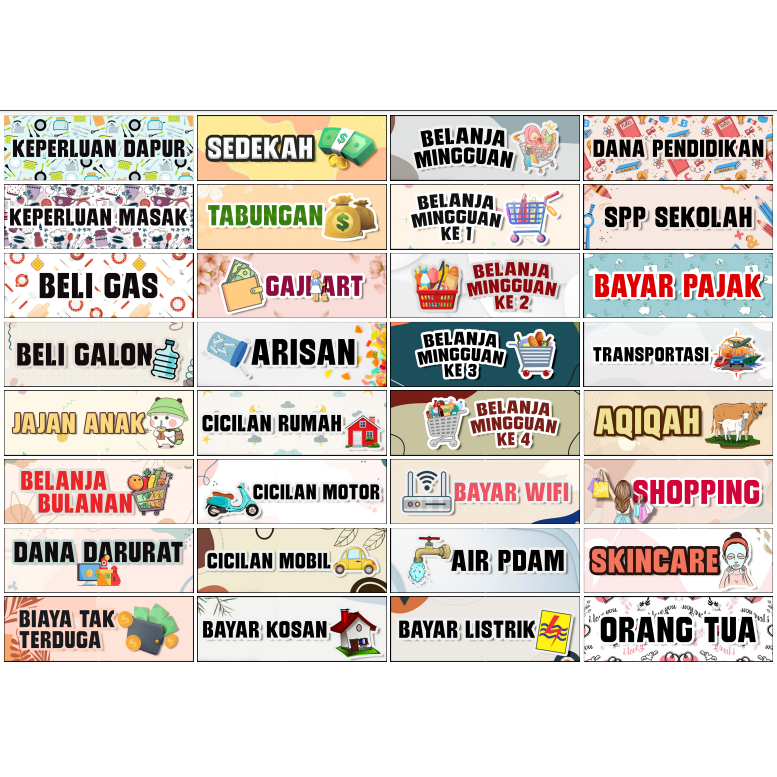 Jual Anisa | Stiker Untuk Budgeting Dan Saving Agar Lebih Tertata Dan ...