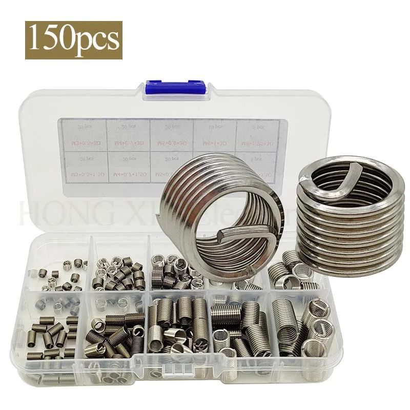 Jual 150PCS Insert Berutusan M3 M4 M5 M6 M8, Alat Perbaikan Utusan 304 Stainless Steel, Set Alat ...