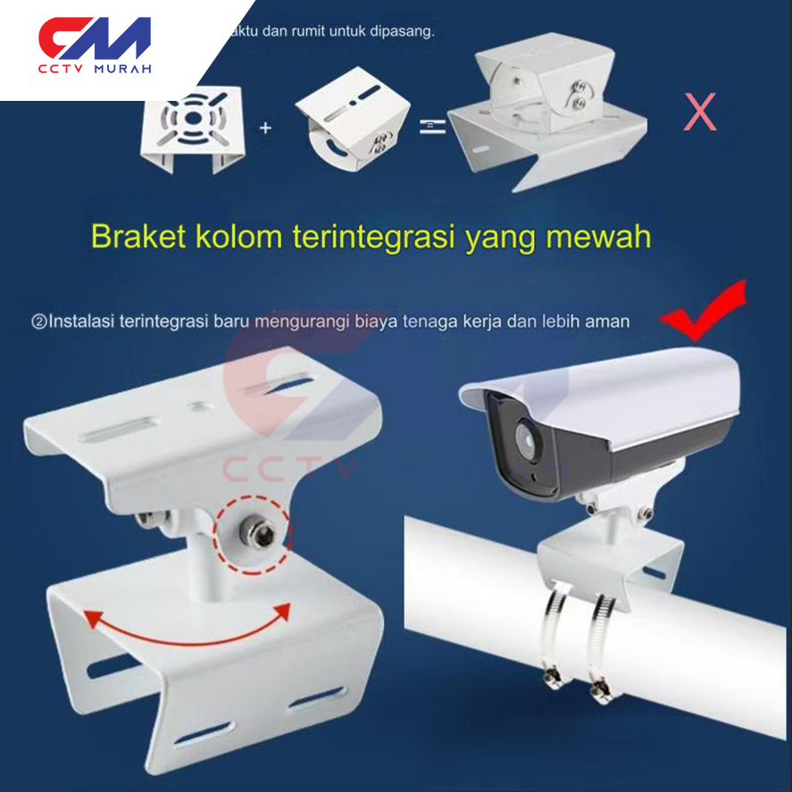 Jual RB Bracket CCTV Tiang Pole Mounting Dome / Outdoor Besi + Klem ...