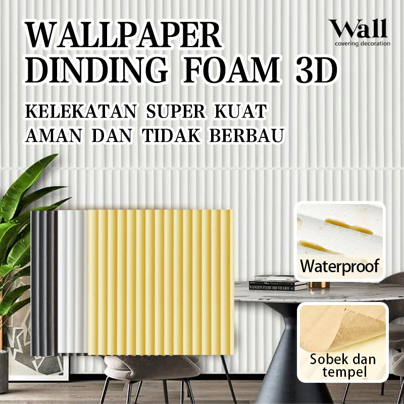 Jual Wallpaper Dinding Foam Motif Walpaper Stiker Dinding 3D Pola Garis ...