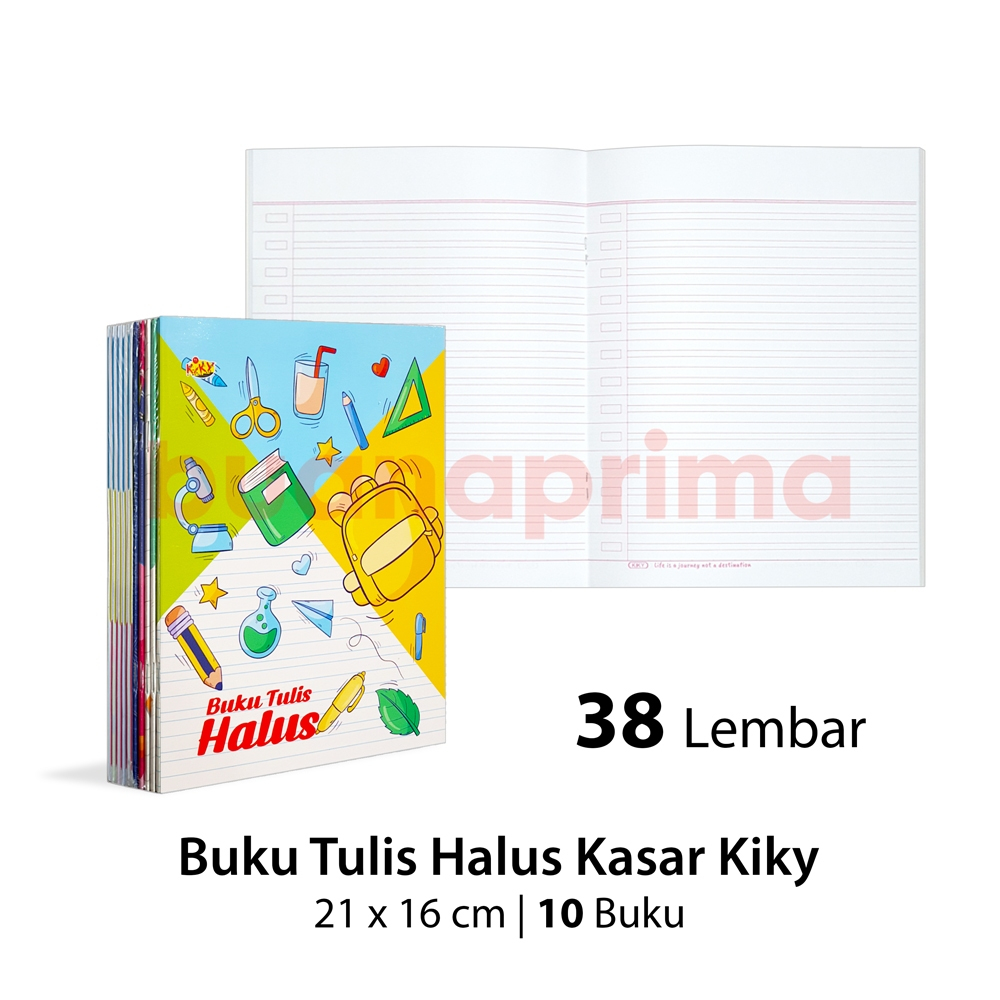 Jual Buku Tulis Halus Kasar KIKY 38 Lembar isi 10 Buku Garis 3 Notebook ...
