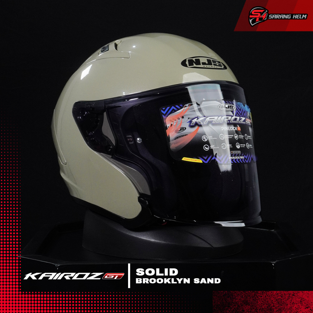 Jual NJS Kairoz GT Solid Double D ring (FREE SPOILER GT) - Helm Half ...