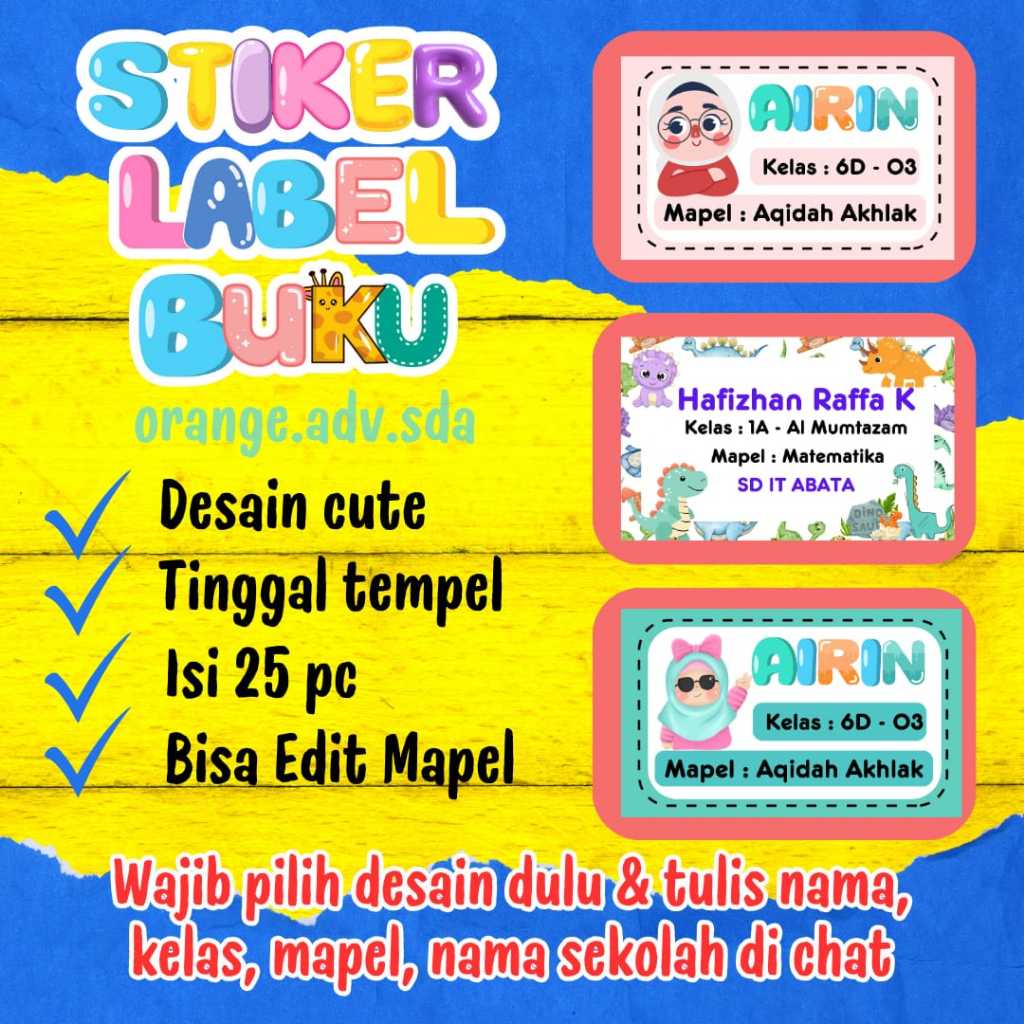 Jual STIKER/ LABEL BUKU | Shopee Indonesia
