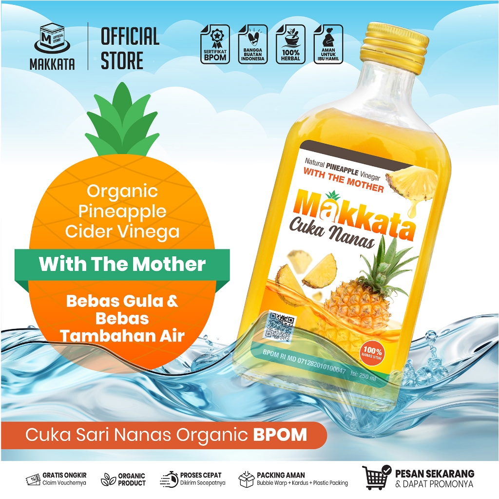 Jual MAKKATA CUKA NANAS Makkata Cuka Nanas Tahan Suhu Ruangan Organic ...