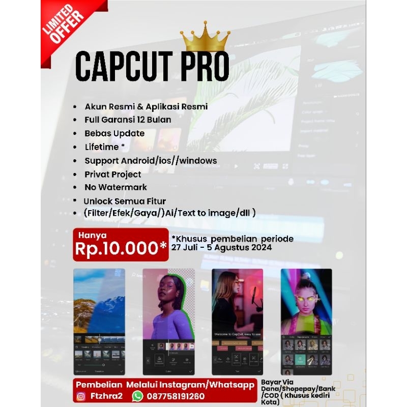 Jual Capcut Pro Lifetime termurah | Shopee Indonesia