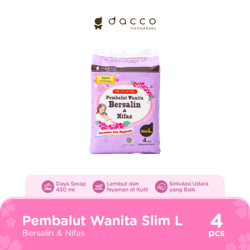 Jual Dacco Pembalut Wanita Bersalin & Nifas Ukuran Slim L - Isi 4Pcs ...