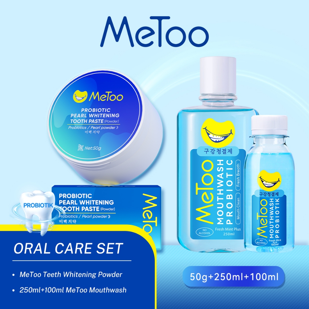 Jual [BPOM]MeToo Oral Care Best Match / Teeth Whitening Powder + Fresh ...