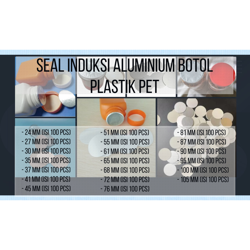 Jual Seal Induksi Aluminium Botol Plastik PET / Segel Aluminium Toples ...