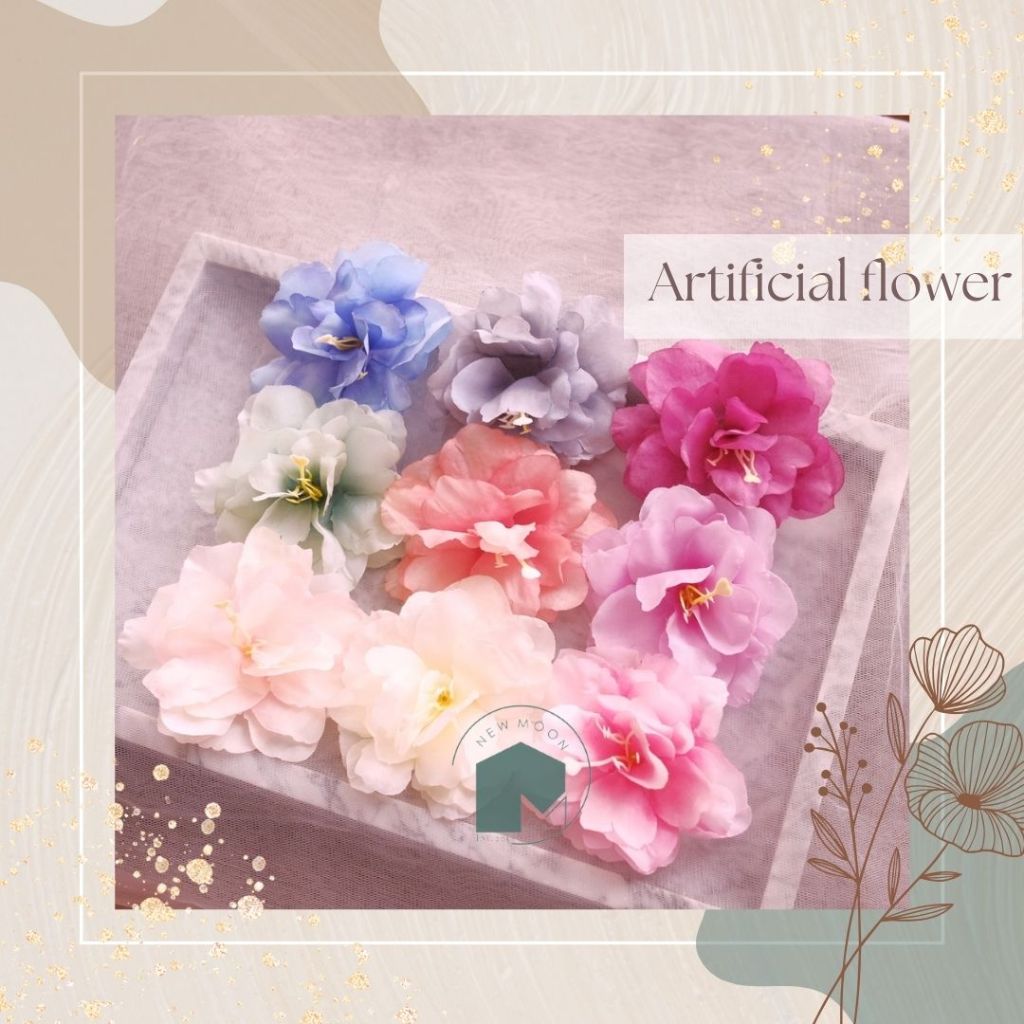 Jual Bunga mawar peony plastik artificial rose flower head kuntum artifisial kepala peoni mekar ...