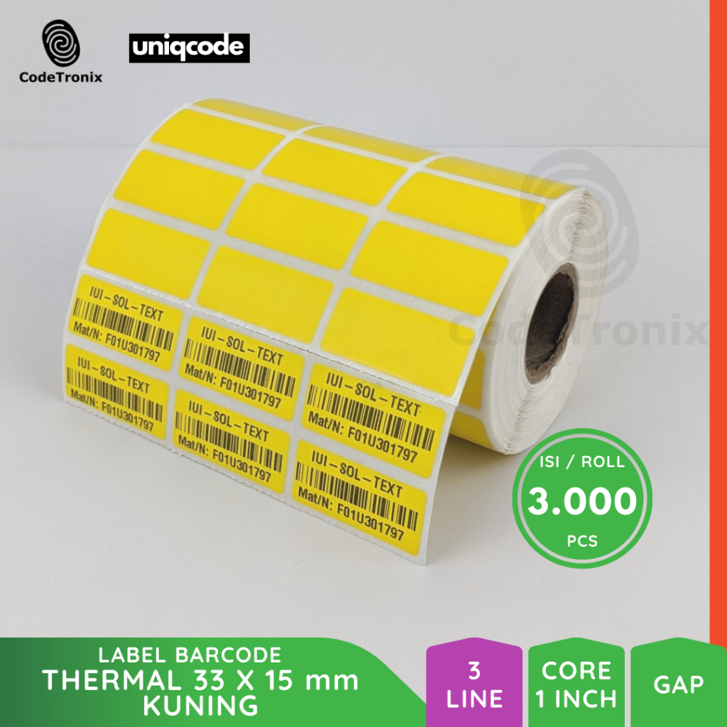 Jual Label Sticker Kertas Thermal 33x15 Barcode Direct Stiker Roll ...