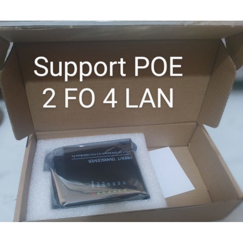 Jual Media Converter 2 Port FO ( Fiber Optic ) to 4 Port LAN RJ45 support POE | Shopee Indonesia