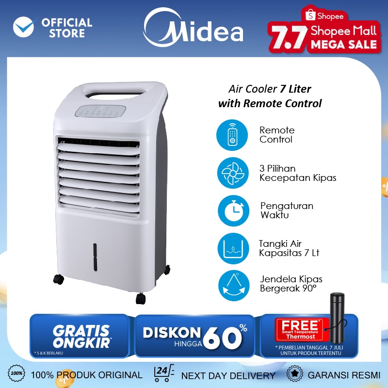Jual Midea Air Cooler 7.0 Liter AC120-U - Humidifier - Remote Control ...