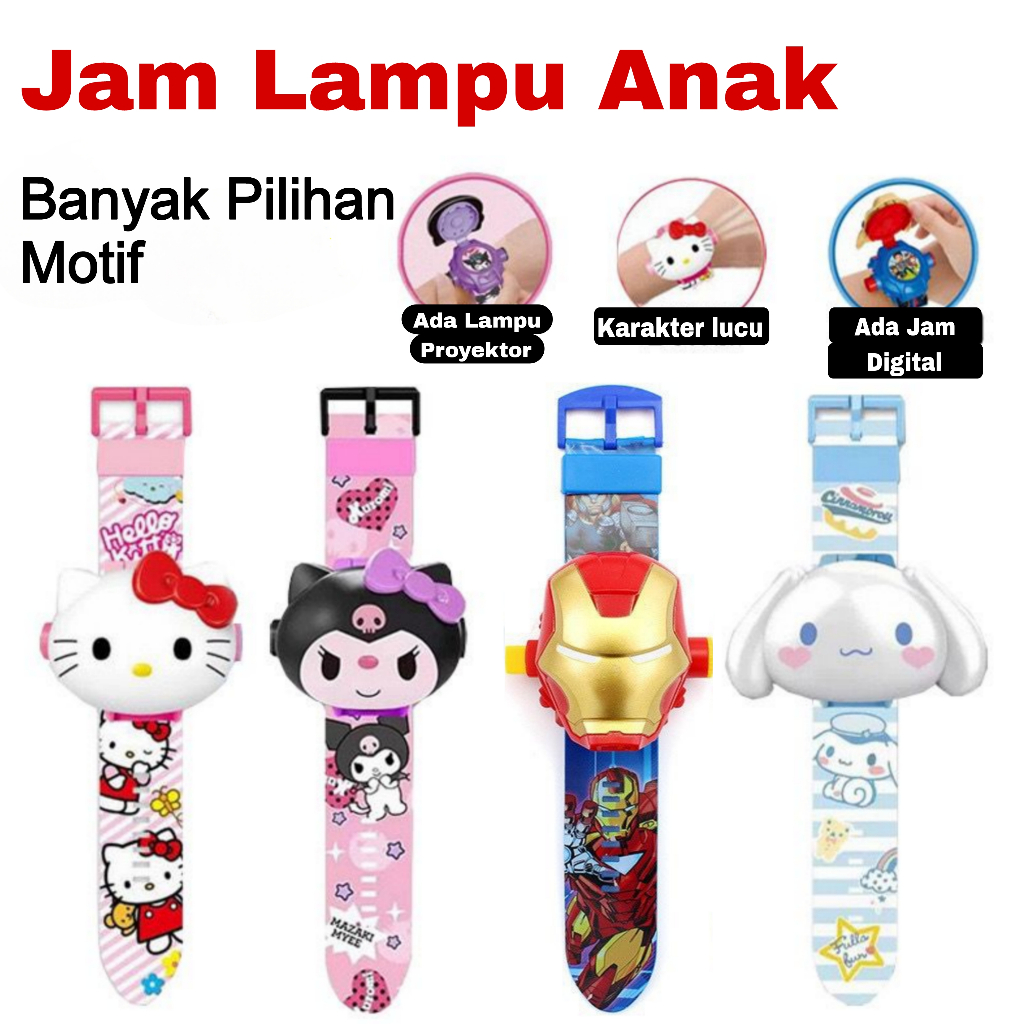 Jual (BANYAK MOTIF) Jam Tangan Anak Laser Proyektor (LED) digital ...