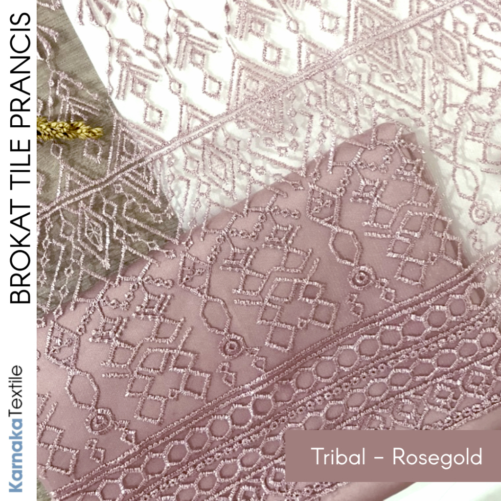Jual ½ meter Kain Brokat Brukat Tile Prancis Bahan Kebaya Motif Tribal ...