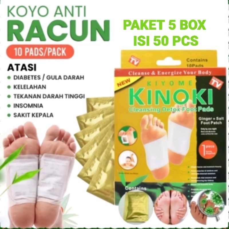 Jual ( 5 box isi 50pcs ) Kinoki Gold Koyo Kaki Detox Food Pads Herbal ...